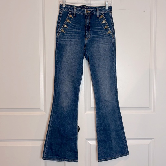 Ramy Brook | Jeans | Ramy Brook Helena High Rise Sailor Button 7s Flare Jeans Medium Blue 27 ...